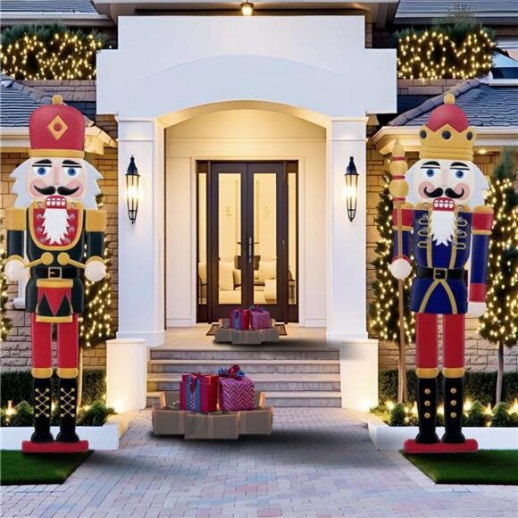 Holiday | Christmas Outdoor Decor Garden Stakes 453in Solar Nutcracker ...